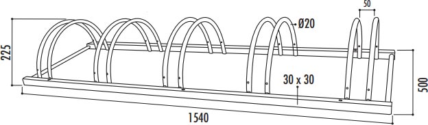 Rack à vélos simple acier galvanisé : Commandez sur Techni-Contact ...