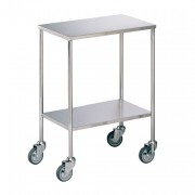 Guéridon médical inox à 2 plateaux - Dimensions plateaux: 60 x 40 cm et ...