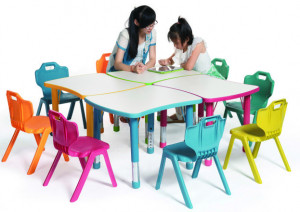Table maternelle modulable - Taille 1 à 3 - Hauteur réglable de 20 mm ...