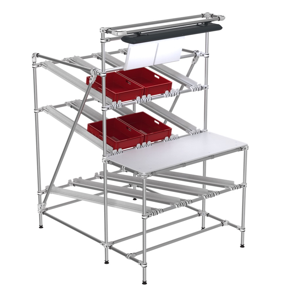 Poste de travail FIFO KAIZEN : Devis sur Techni-Contact - Poste de travail tubulaire et ergonomique