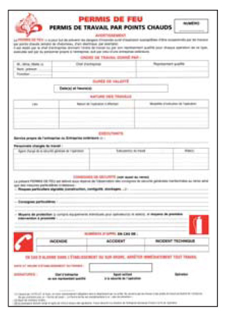 Carnet permis de feu : Commandez sur Techni-Contact - Sécurité anti-feu