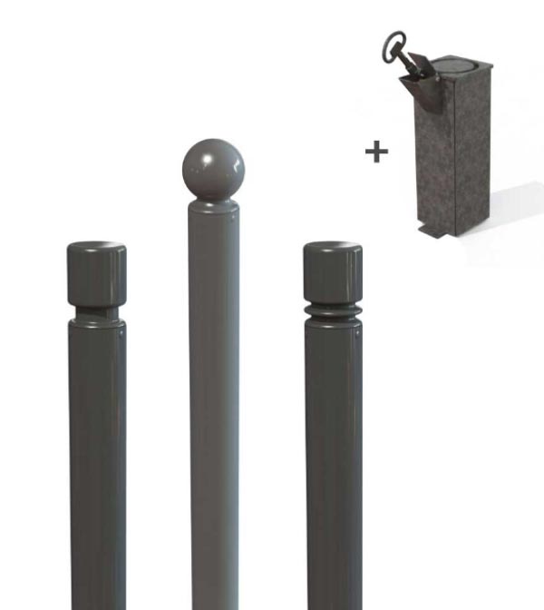 Potelet galvanisé amovible avec pommeau : Devis sur Techni-Contact ...