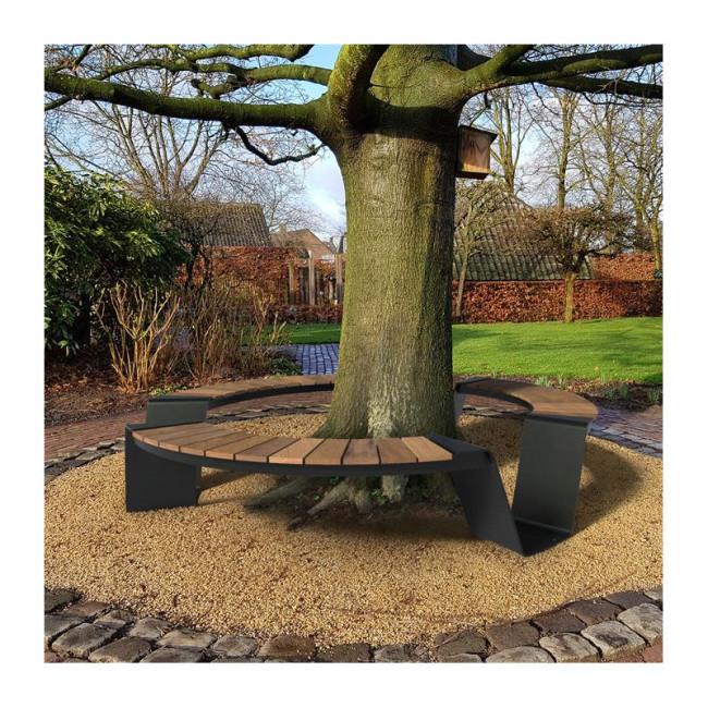 Banc tour d'arbre en acier Corten : Devis sur Techni-Contact - Bancs urbains acier corten