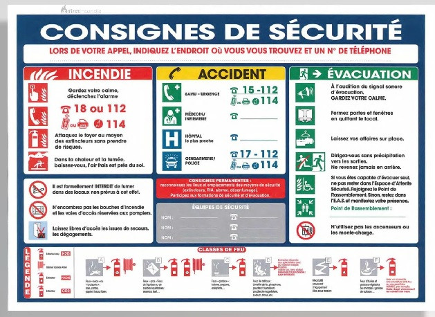 Panneau de consignes de sécurité incendie : Devis sur Techni-Contact - Panneau de signalisation