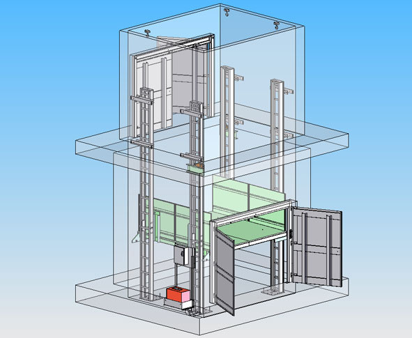 Monte-charge à 4 colonnes : Devis sur Techni-Contact - Monte-charges ...
