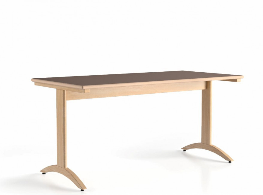 Table en bois avec piétement a dégagement latéral : Commandez sur ...