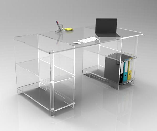 Bureau et caissons en Plexiglas : Commandez sur Techni-Contact - Table ...