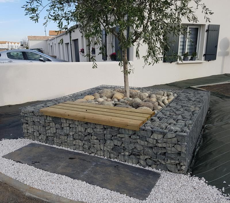 Banc tour arbre gabion : Devis sur Techni-Contact - Bordure d'arbre en gabion
