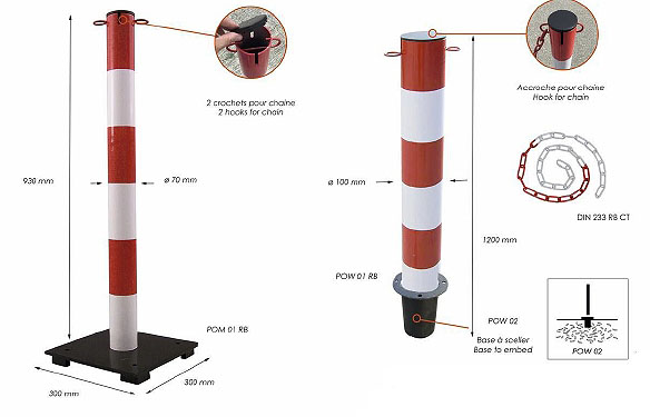 Poteau de chantier en acier : Commandez sur Techni-Contact - Poteau de ...