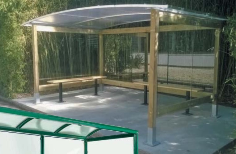 Abri voyageurs en pin : Commandez sur Techni-Contact - Station de repos