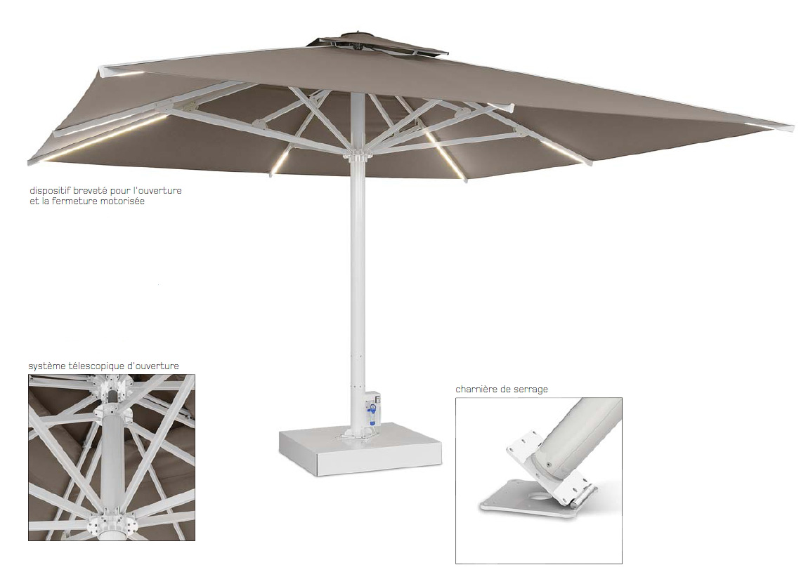 Parasol géant automatique pour terrasse : Commandez sur Techni-Contact ...
