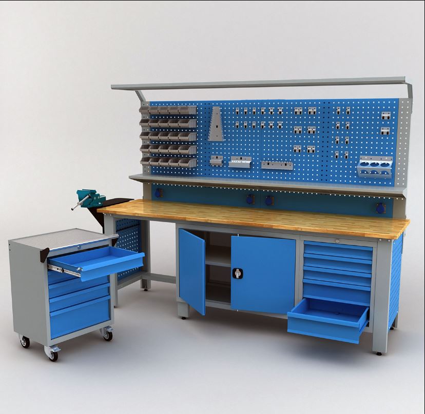 Établi d'atelier modulaire avec desserte : Devis sur Techni-Contact ...