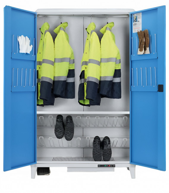 Vestiaire désinfectant en acier CARECAB - 1 étagère perforée et ...