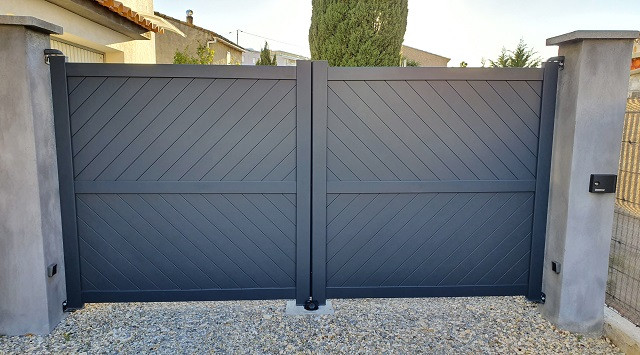 Portail aluminium battant droit : Devis sur Techni-Contact - Porte ... Portail aluminium battant droit : Devis sur Techni-Contact - Porte ...
