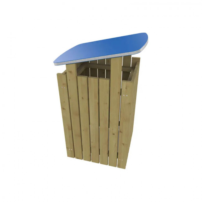 Poubelle extérieure en bois avec toit - Capacité sac 160L - L.480 x l ...