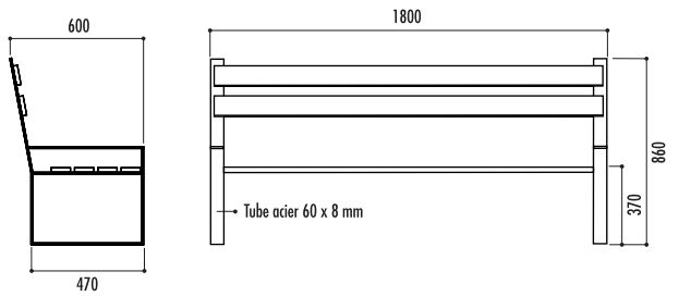 Banc de jardin en bois / alu : Commandez sur Techni-Contact ...