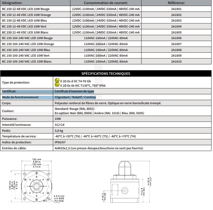 Feu flash led atex 10W : Devis sur Techni-Contact - Avertisseur ...