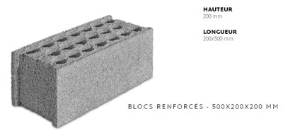 Blocs à bancher Varibloc 500x200x200 PR 500x200x200