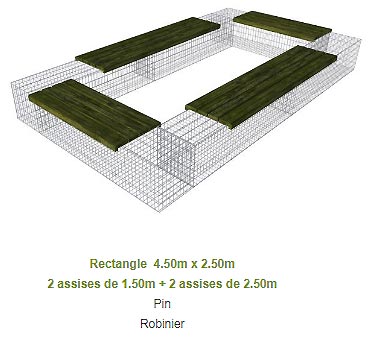 Banc tour d'arbre gabion : Devis sur Techni-Contact - Banc pour gabion