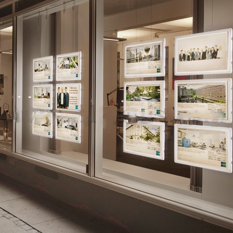 Porte affiche LED double face - Format A1 à A4 , 60x80 ou 80x120 mm ...